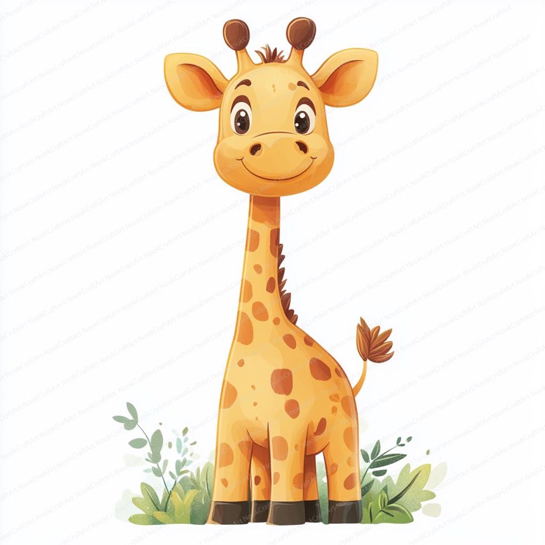12 Giraffe Clipart | Cute Giraffes | Printable Watercolor Clipart ...