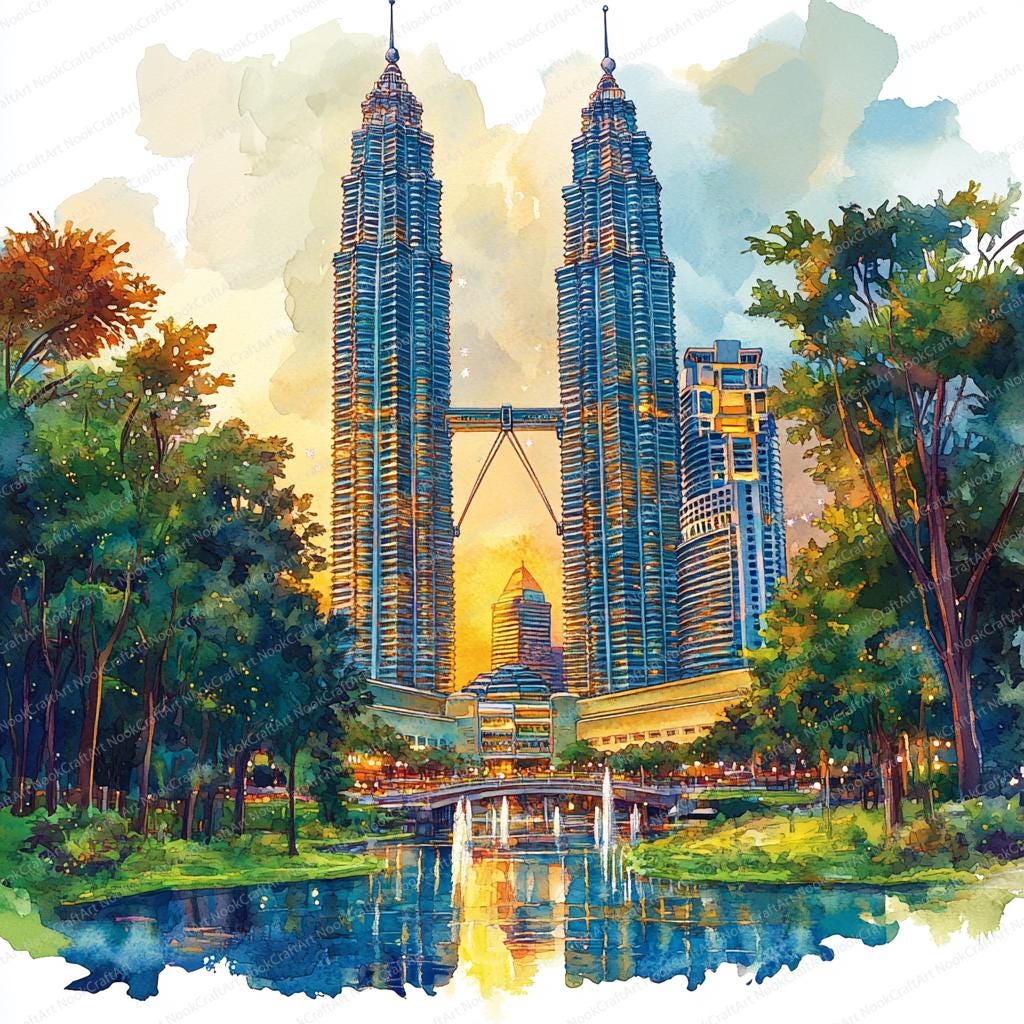 24 Petronas Towers Clipart Collection | Iconic Malaysian Landmark Art ...