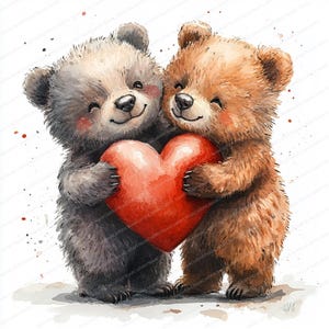 14 Adorable Teddy Bears Clipart | Cute Bears With Hearts Illustrations ...
