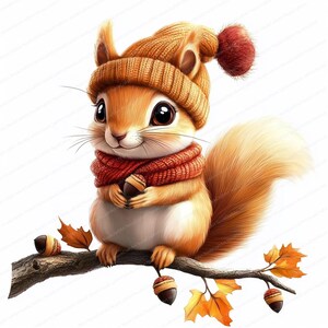 16 Cute Fall Squirrel Clipart | Autumn Squirrel Clipart | Printable ...