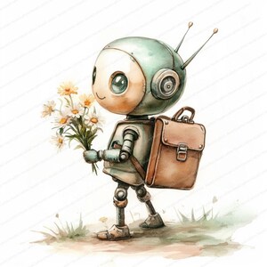 20 Pupil Robots Clipart | Robot Learner Clipart | Printable Watercolor ...