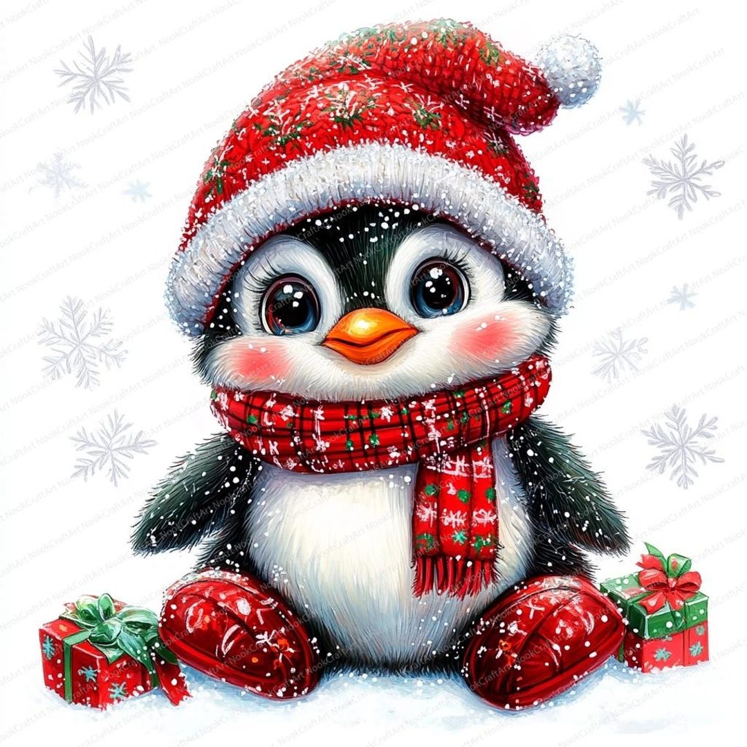 16 Winter Penguin Clipart | Christmas Penguin Clipart | Printable ...