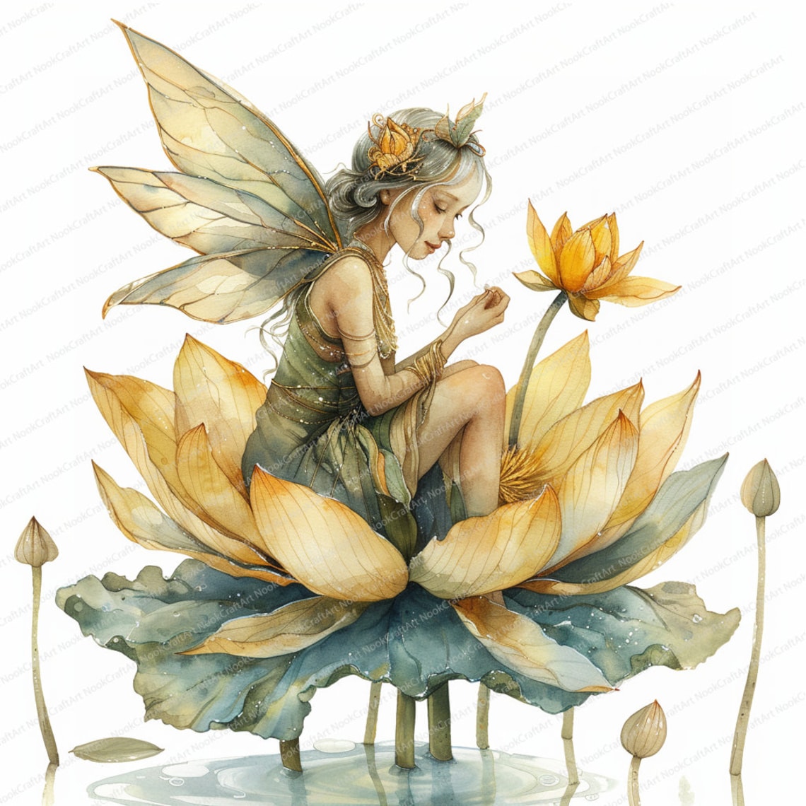 12 Spring Fairy Clipart Bundle | Fairy in Flowers | Printable ...