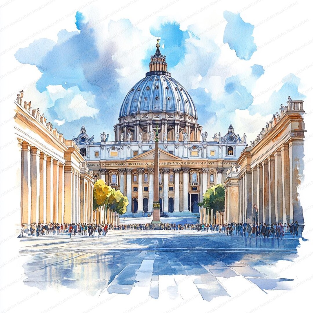 24 St. Peter's Dome Clipart | Vatican Iconic Art Collection | Printable ...