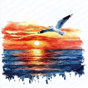 18 Sunset Clipart Collection | Vibrant Sunset Art | Printable ...