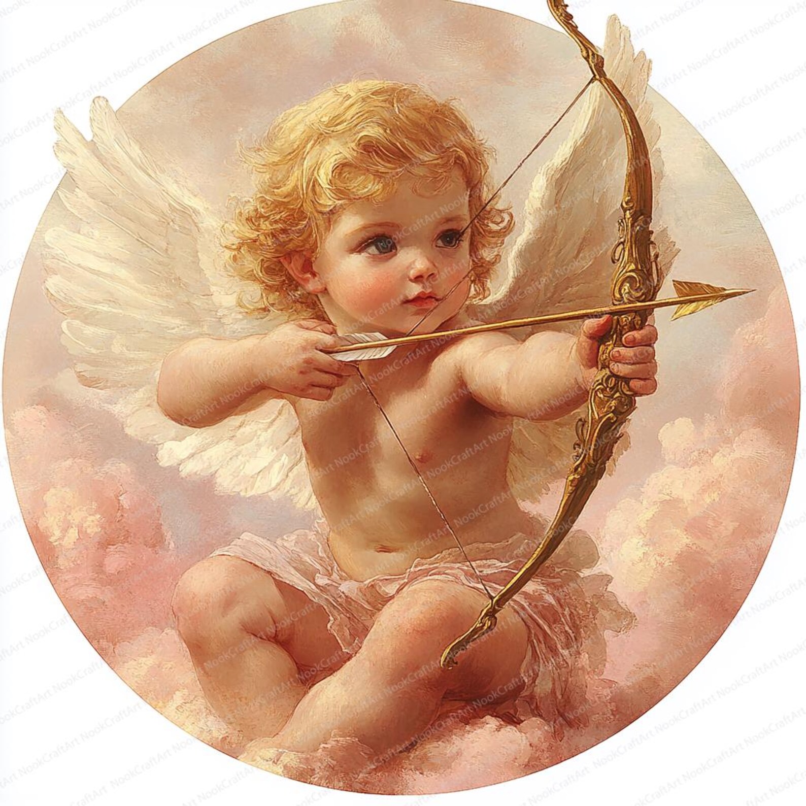 22 Golden Cupid Arrow Clipart | Angel Wings Illustration Set ...