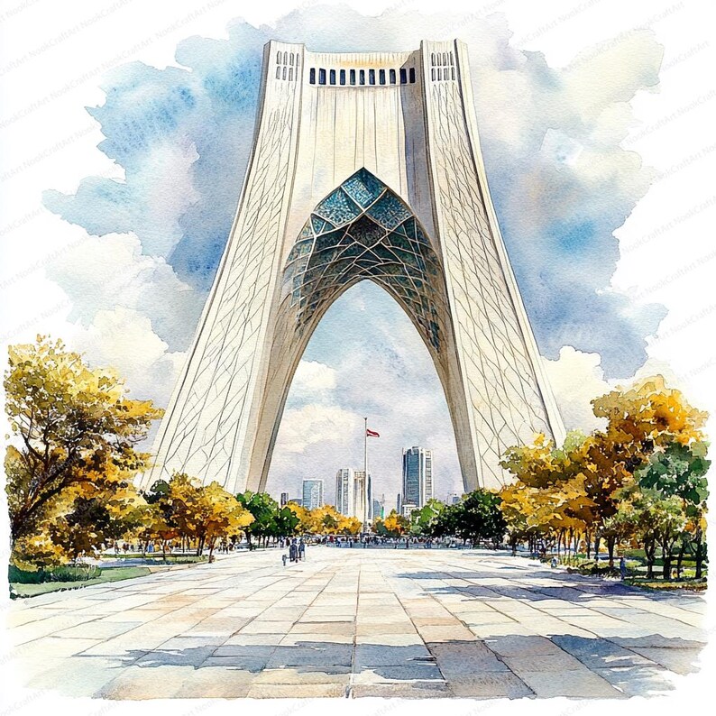 19 Azadi Tower Clipart | Iran Monument Art Design | Printable ...