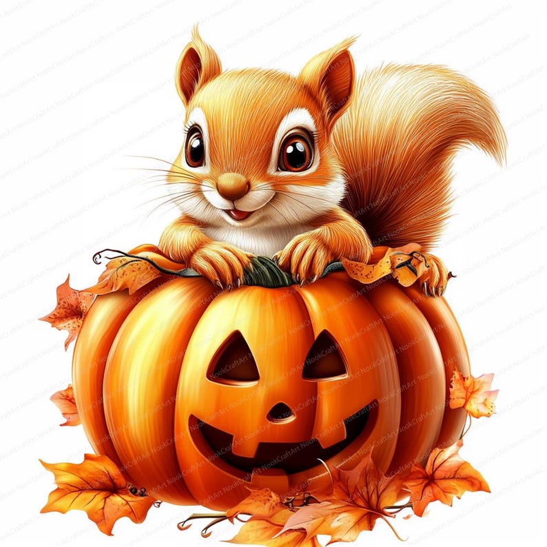 16 Cute Fall Squirrel Clipart | Autumn Squirrel Clipart | Printable ...