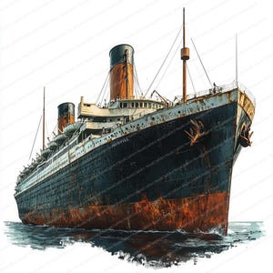 18 Titanic Ship Clipart | Historical Nautical Illustrations | Printable ...