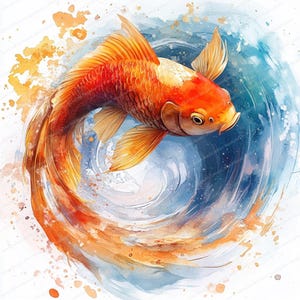 17 Swirl Fish Clipart | Unique Aquatic Illustration | Printable ...