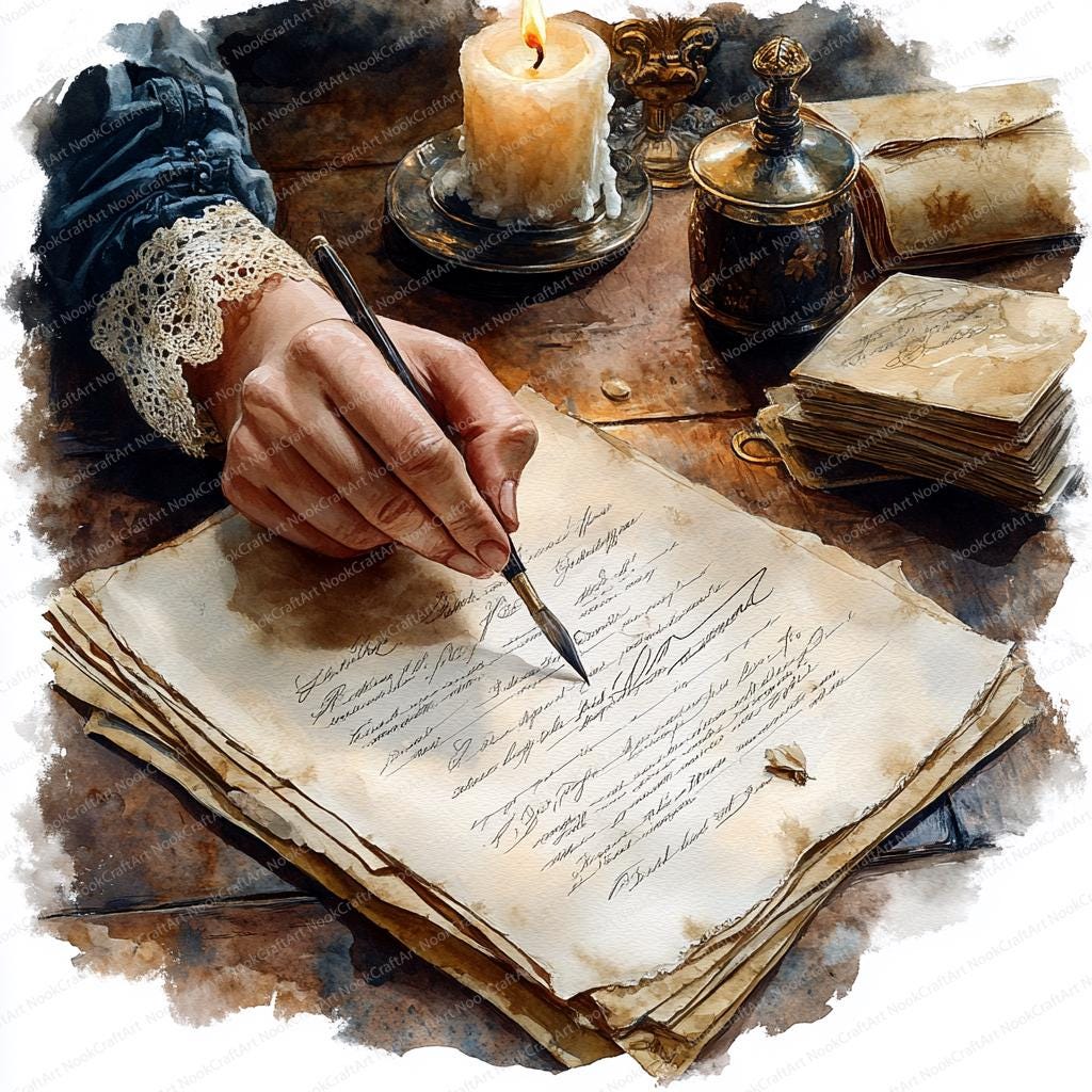 Vintage Writing Hand Clipart: Antique Quill Pen Illustrations (JPG ...