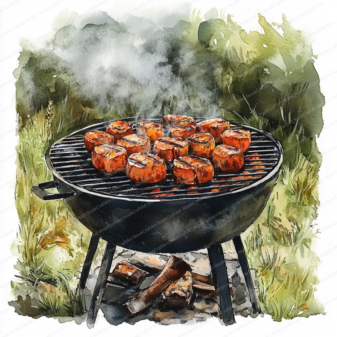 20 Grill Smoke Barbecue Clipart | Outdoor Cooking Sun Illustration ...