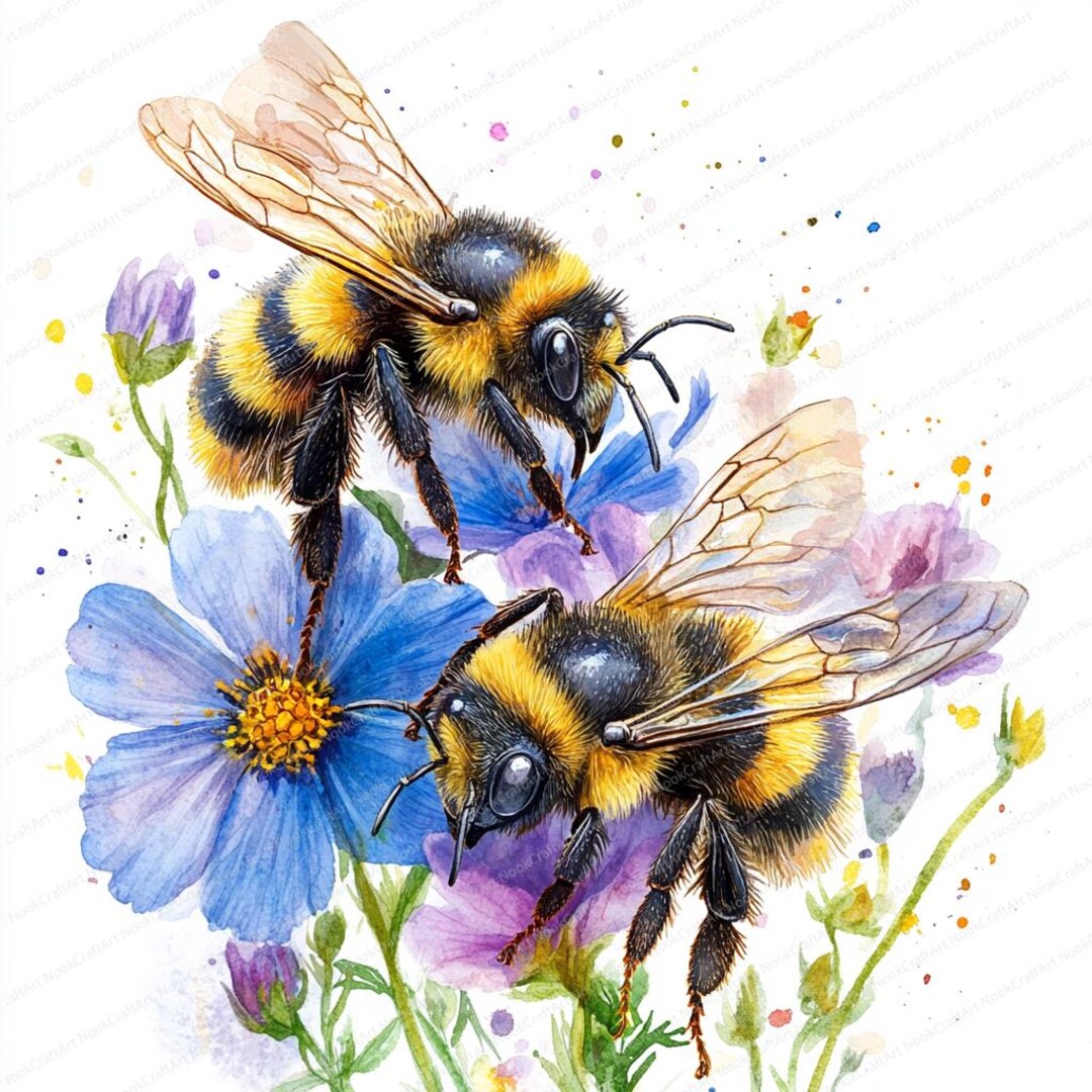 21 Bee Clipart Collection | Whimsical Honeybee Illustrations| Printable ...
