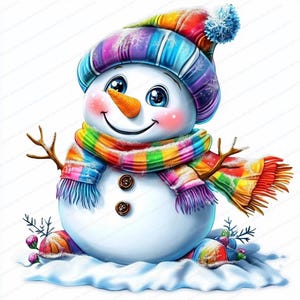 Charming Snowman Clipart Bundle | 14 Adorable High-quality Designs ...