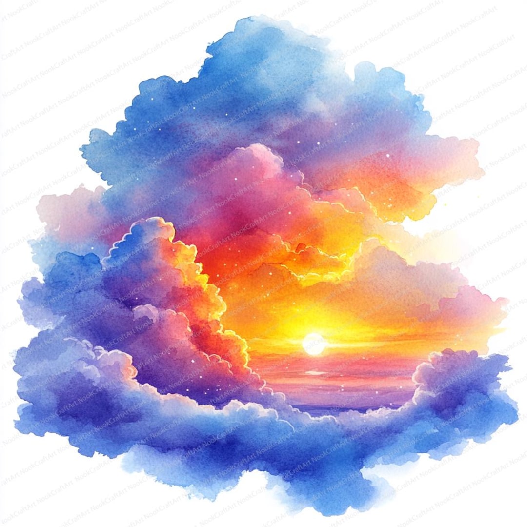 20 Magic Sunset Clouds Clipart | Enchanting Springtime Sky ...