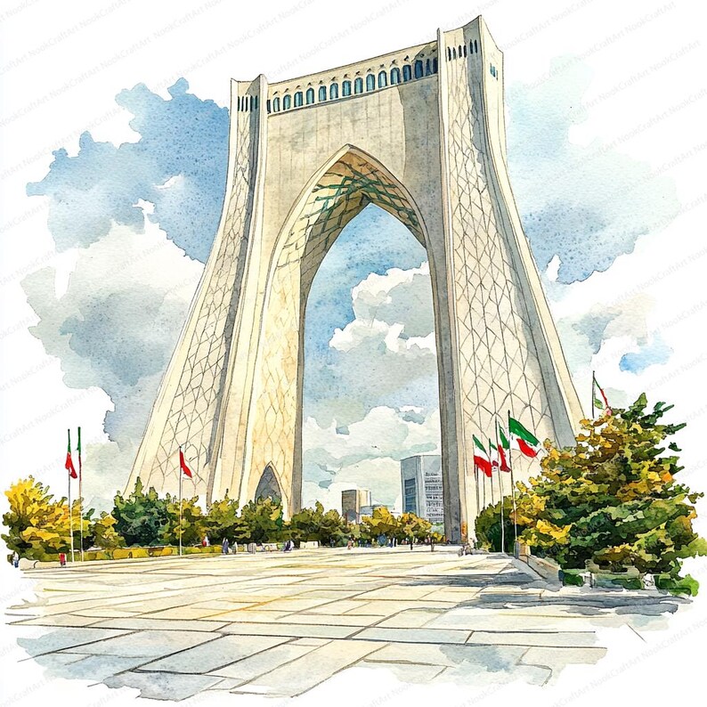 19 Azadi Tower Clipart | Iran Monument Art Design | Printable ...