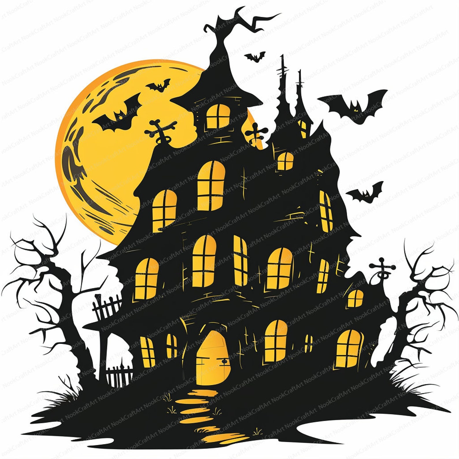 12 Halloween House Clipart Haunted Houses Clipart Printable Watercolor ...