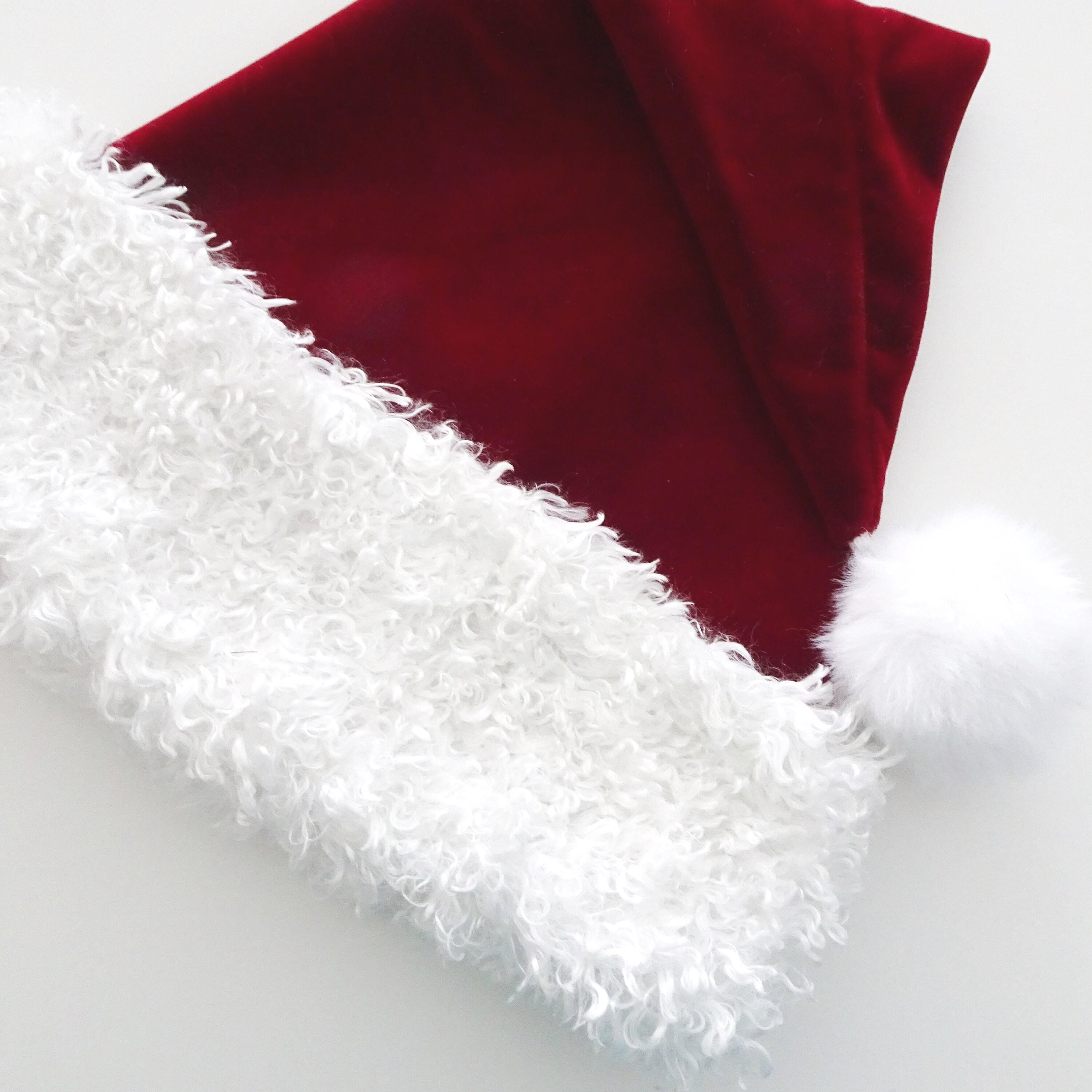 Dark Red Velvet Santa Hat: Adult Christmas Holiday Party Hat - Etsy