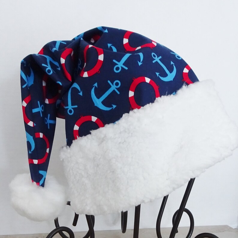 Nautical Santa Hat Sea Captain Santa Santa Christmas Hat | Etsy