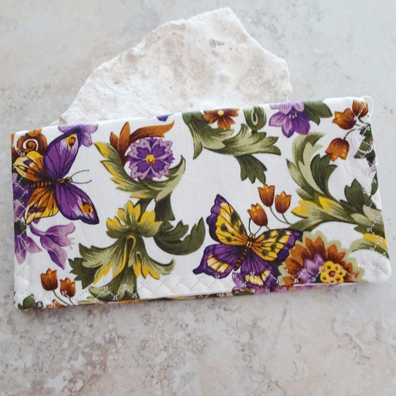 Checkbook Cover Checkbook Wallet Butterfly and Floral Fabric - Etsy