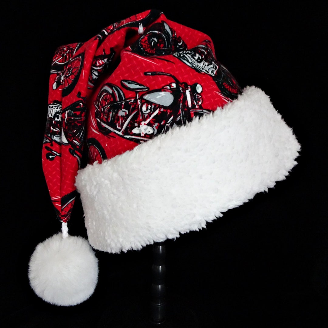 Motorcycle Santa Claus Costume Hat, Novelty Adult or Teen Santa Hat ...