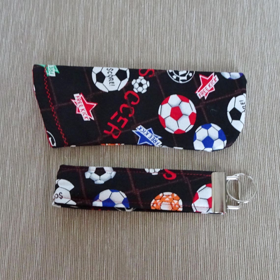 Eyeglass Case & Key Fob Gift Set Soccer Fabric Accessories - Etsy