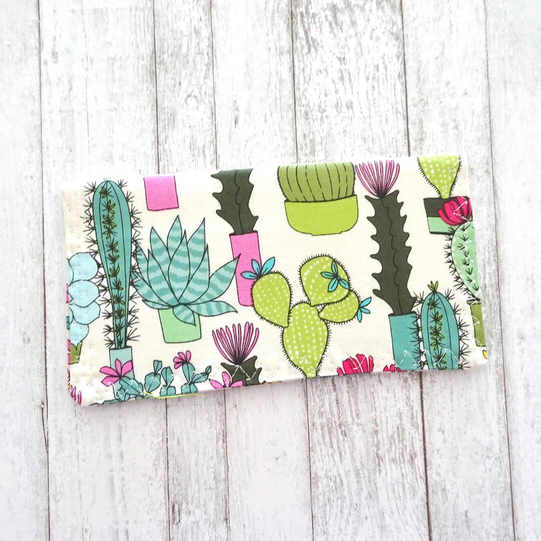 Succulents Checkbook Cover: Garden Fabric Wallet, Billfold & Check ...