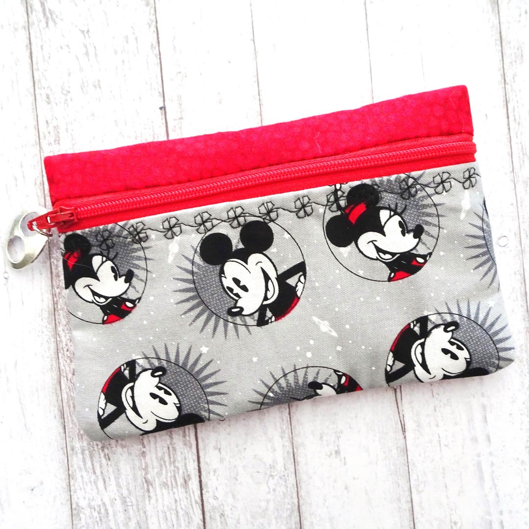 Mickey Mouse Coin Purse: Zippered Fabric Pouch (4x6) - Etsy