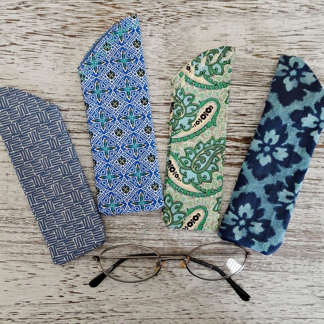Blue Reader Eyeglass Case, Soft Fabric Reader Glass Case, Choice of ...