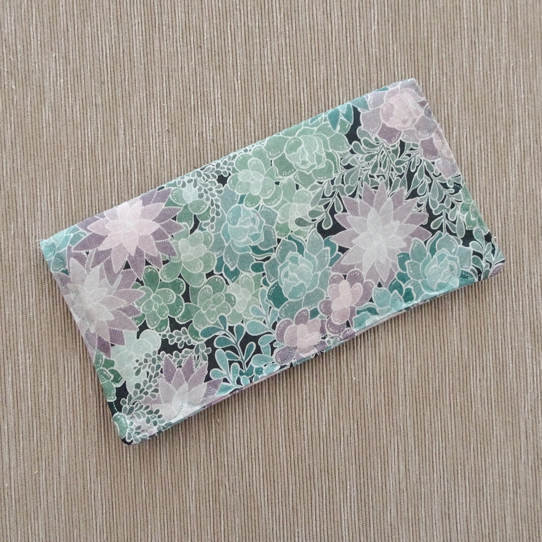 Succulent Fabric Checkbook Cover Billfold Wallet Fabric Wallet Case for ...