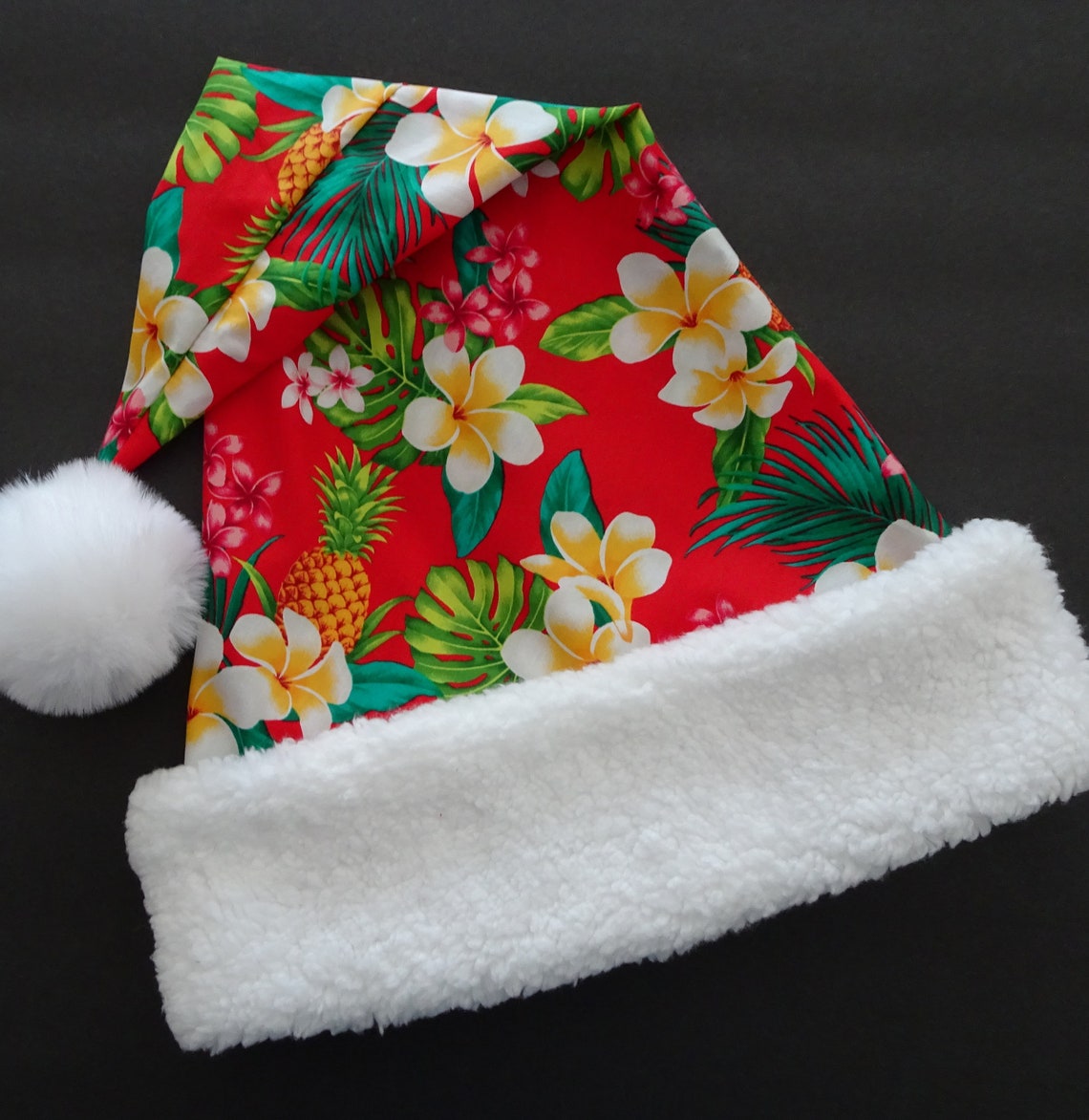 Tropical Santa Hat Hawaiian Island Plumeria & Pineapple - Etsy