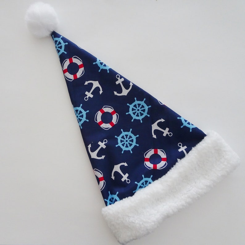 Nautical Santa Hat Sea Captain Santa Santa Christmas Hat | Etsy