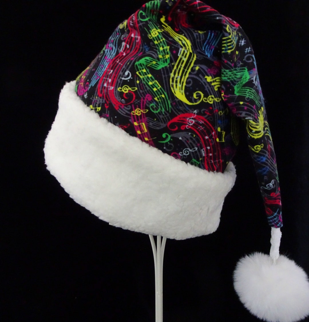 Music Santa Hat, NEW Novelty Santa Claus Hat, Gift for Musician ...