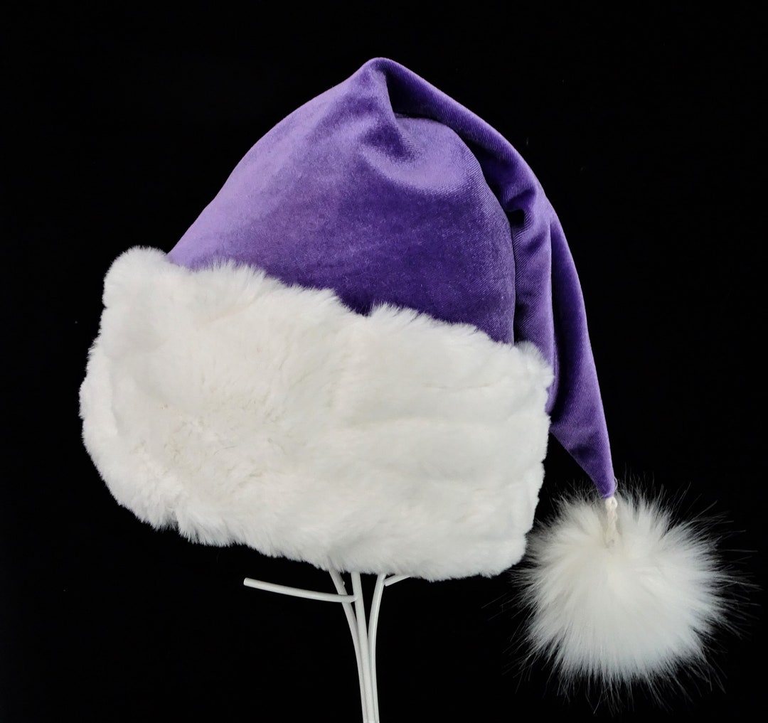 Violet Velvet Santa Hat, NEW! Old World Victorian Christmas Hat, Purple ...