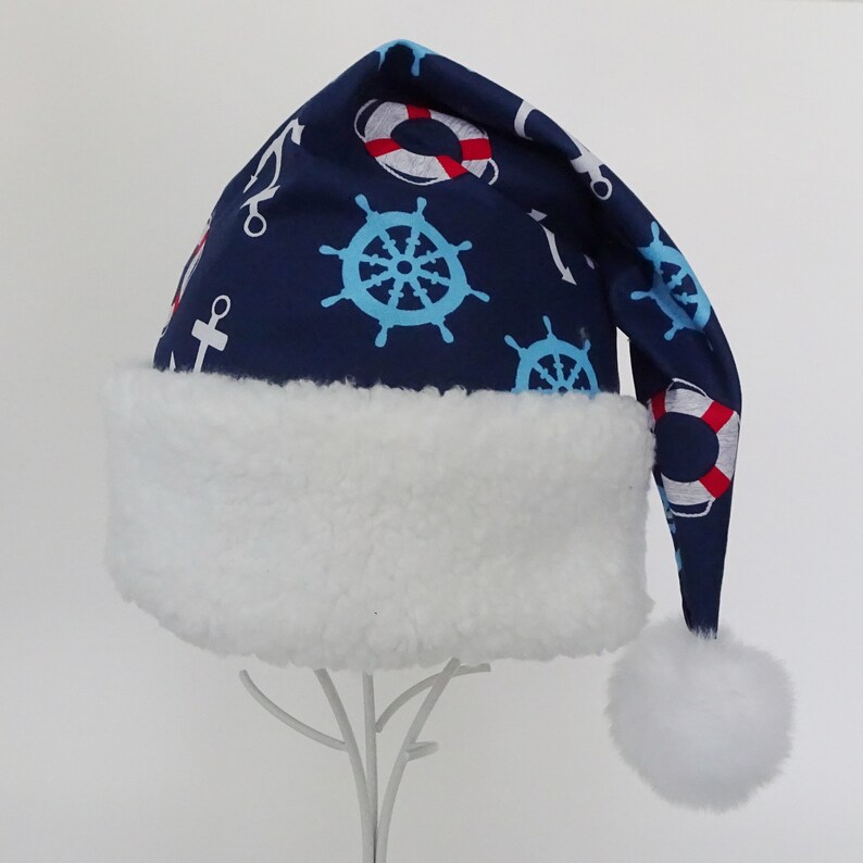 Nautical Santa Hat Sea Captain Santa Santa Christmas Hat | Etsy