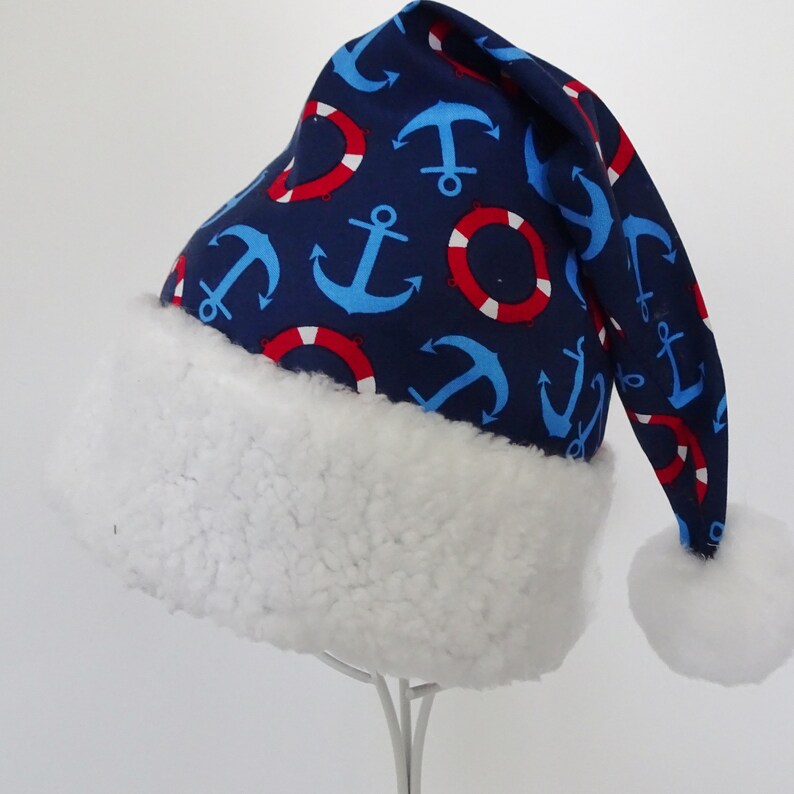 Nautical Santa Hat Sea Captain Santa Santa Christmas Hat | Etsy
