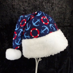 Nautical Santa Hat Sea Captain Santa Santa Christmas Hat | Etsy