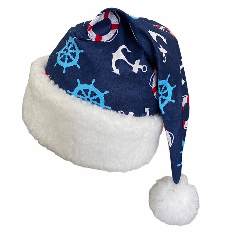 Nautical Santa Hat Sea Captain Santa Santa Christmas Hat | Etsy