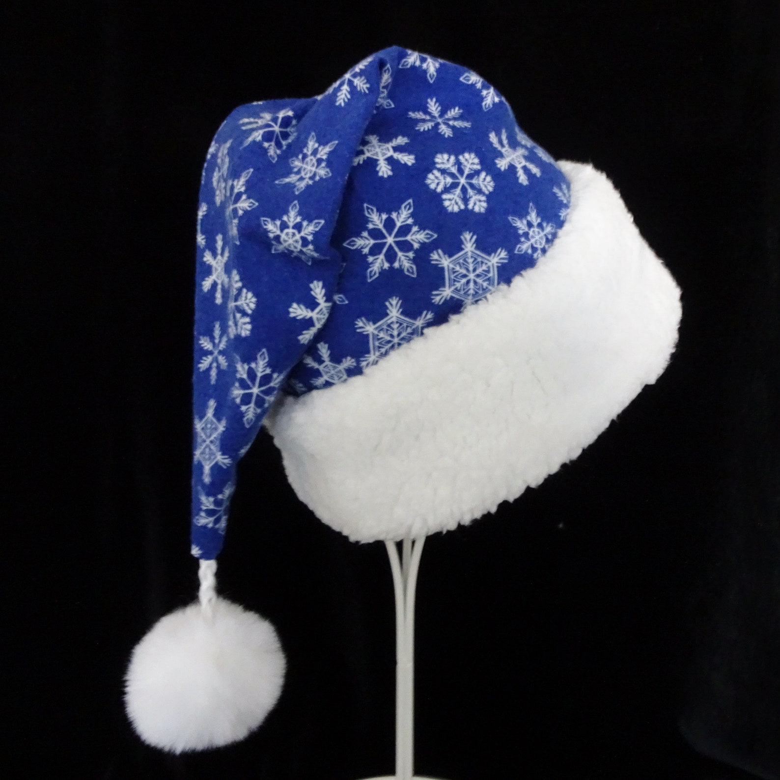 Blue and White Snowflake Santa Hat Christmas Holiday Hat - Etsy