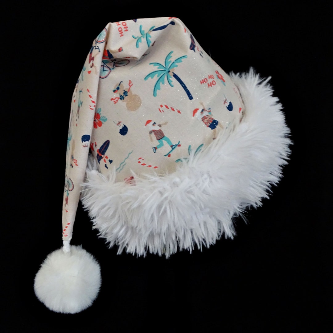 Beach Themed Santa Claus Christmas Hat, NEW! Novelty Adult Size Santa ...