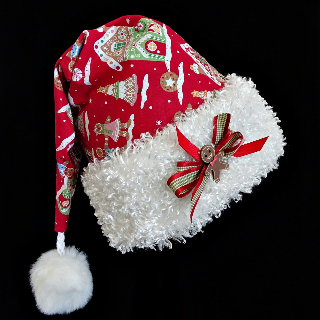 Gingerbread House Santa Hat: Novelty Christmas Cookie Party Hat - Etsy