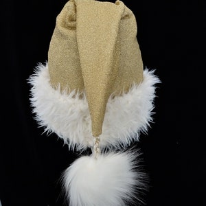 Gold Metallic Mesh Santa Hat, Novelty Santa Claus Hat, Christmas Party ...