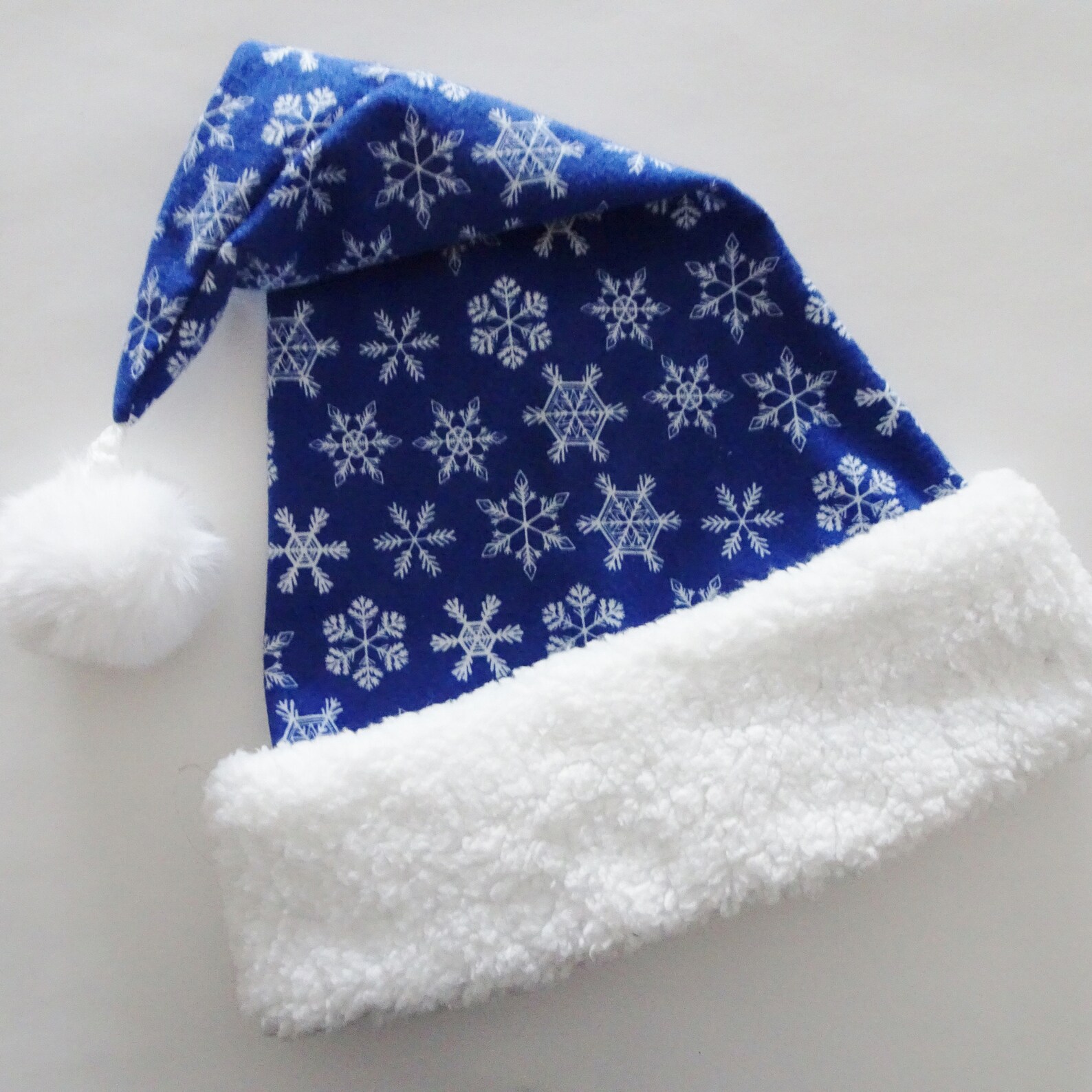 Blue and White Snowflake Santa Hat Christmas Holiday Hat - Etsy