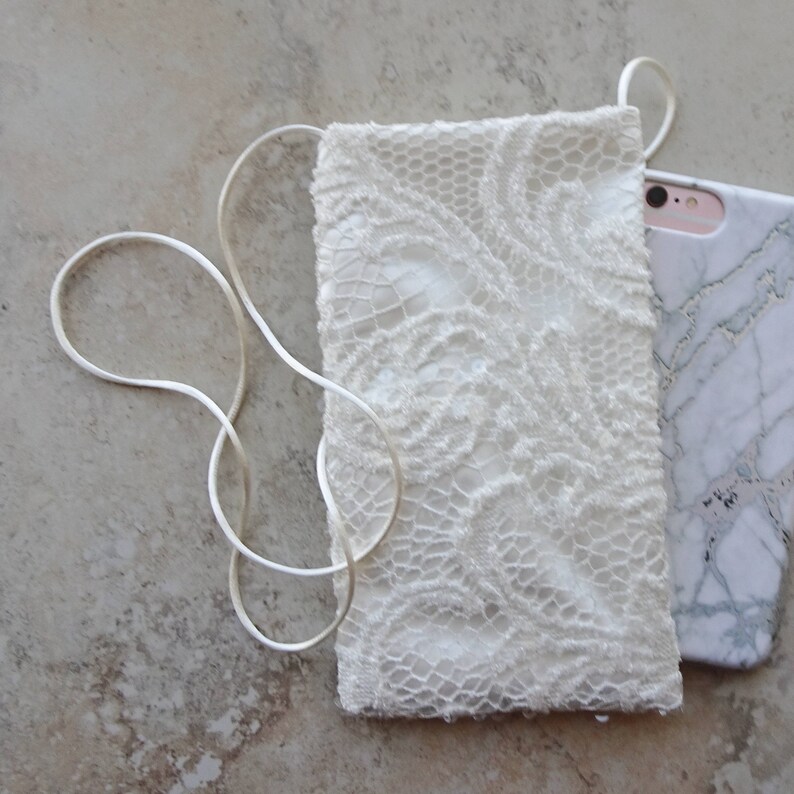 Ivory Lace Necklace Purse Cell Phone Pouch Eyeglass Case - Etsy