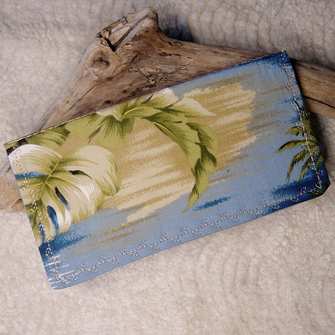 Tropical Seashore Fabric Checkbook Cover: Island Style Wallet - Etsy