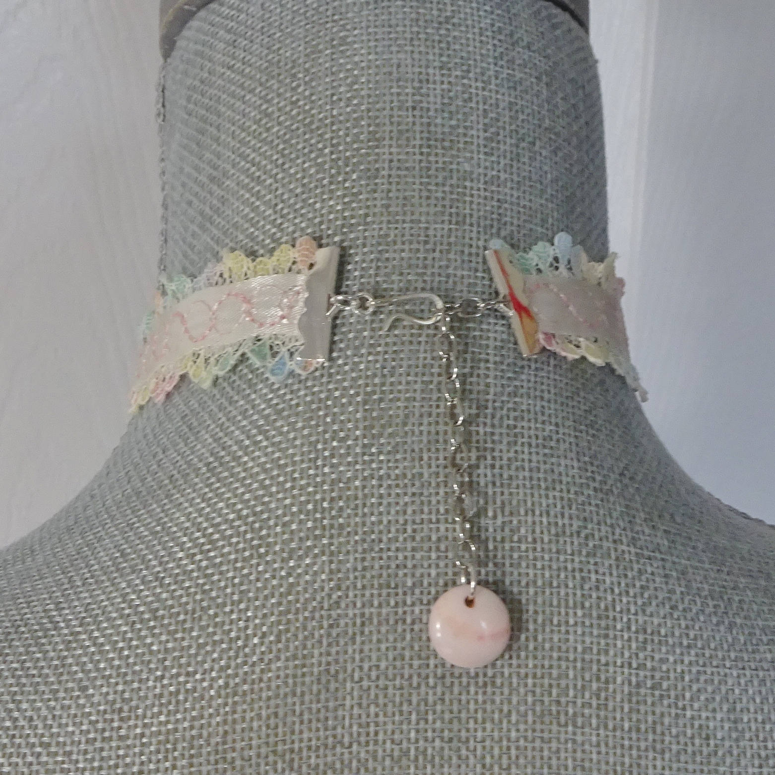 Pastel Lace Choker Necklace Ivory Ribbon Choke vintage - Etsy Australia