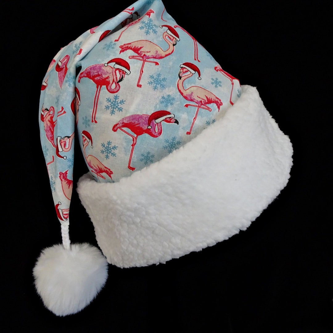 Flamingo Santa Hat, Tropical Santa, Novelty Adult Christmas Hat ...