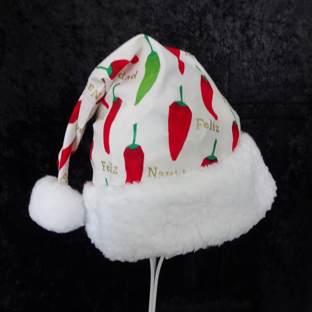 Feliz Navidad Santa Hat, Chili Pepper Santa Hat, Southwestern Santa Hat ...