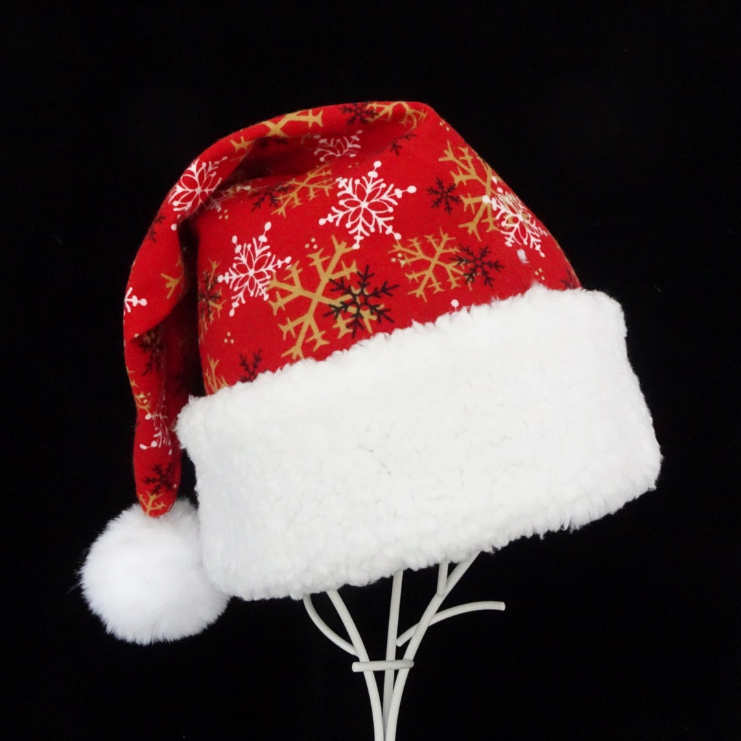 Red Snowflake Santa Hat, Snowflake Christmas Celebration Hat, Novelty ...