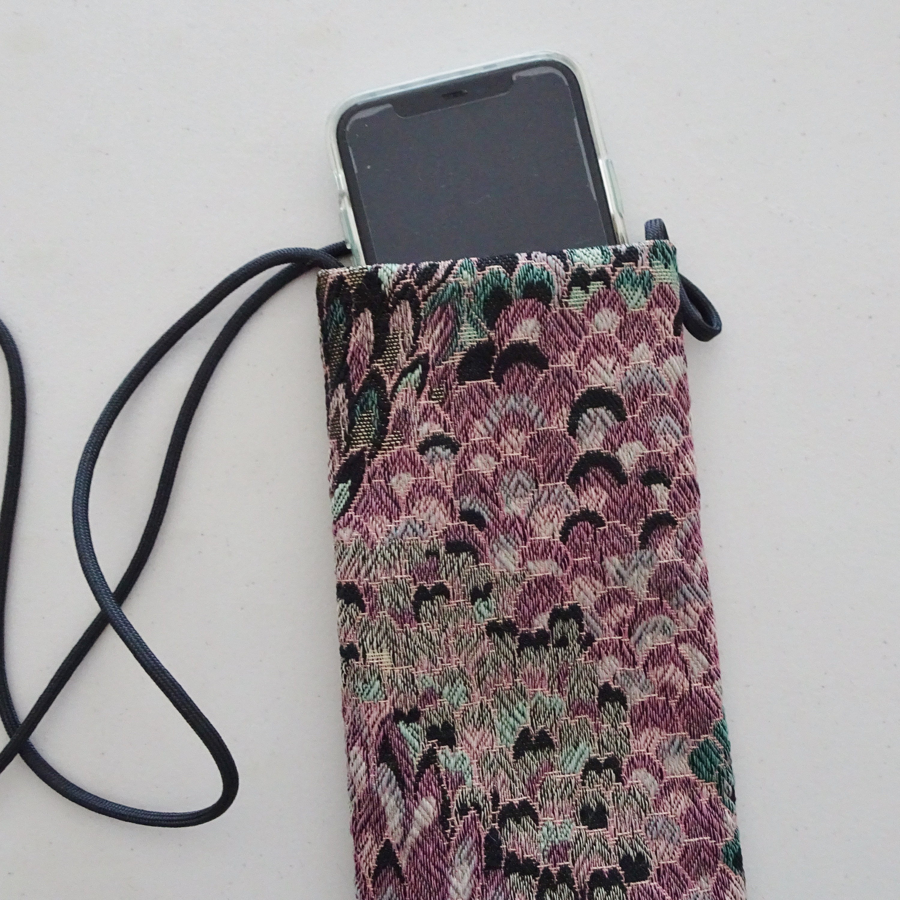 Tapestry Fabric Cell Phone Pouch Strapped Small Purse | Etsy